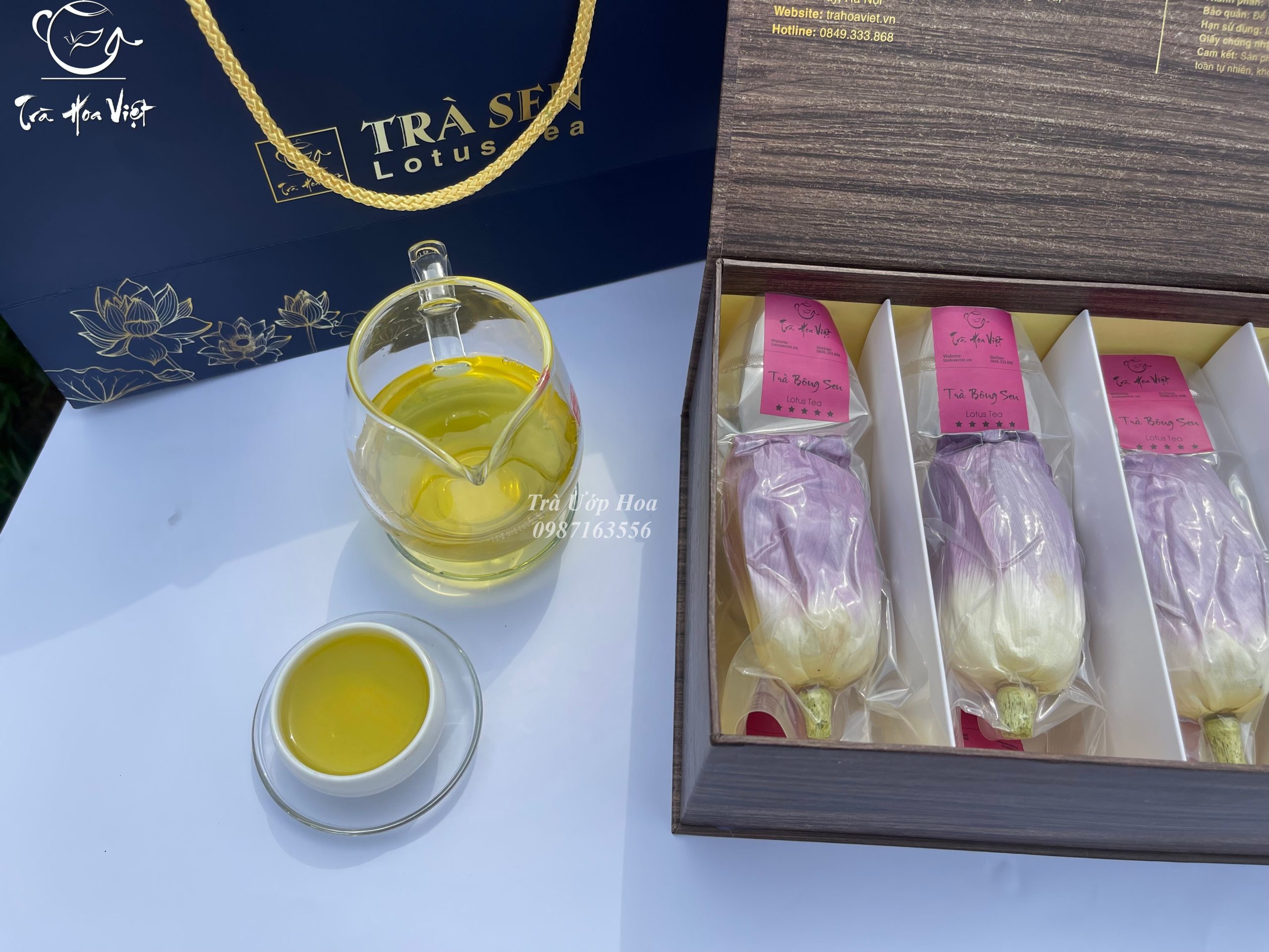 Trà sen Tây Hồ ( Hộp 10 bông) – Trà Ướp Hoa